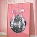 Coquette Bow Disco Ball Print , Girly Wall Art , Preppy Dorm Room Decor ...