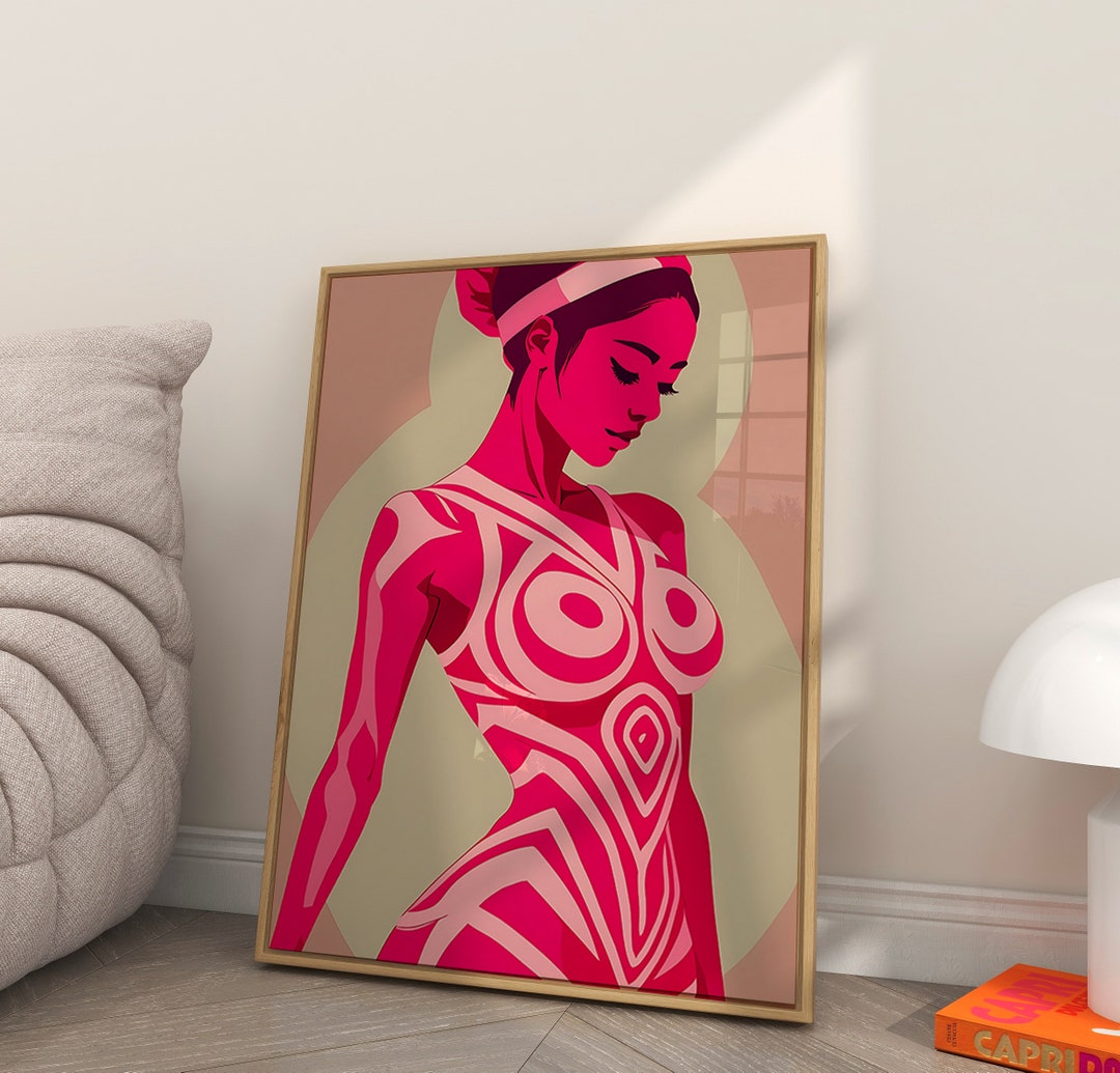 Modern Minimalist Female Silhouette Body Art Poster Digital Download ...