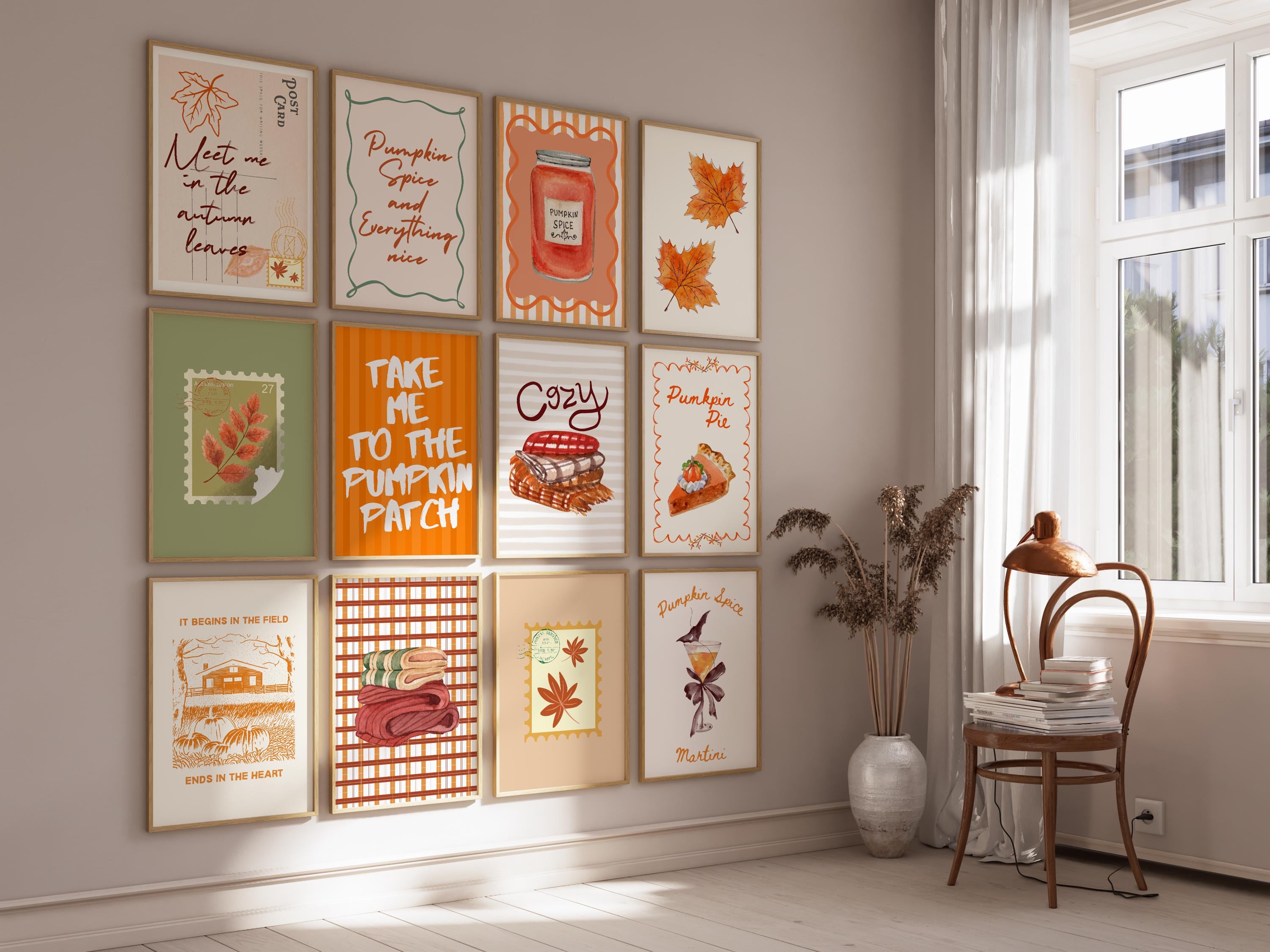 33 Fall Gallery Wall Art Set: 33 Autumn Prints, Cozy Thanksgiving Decor ...