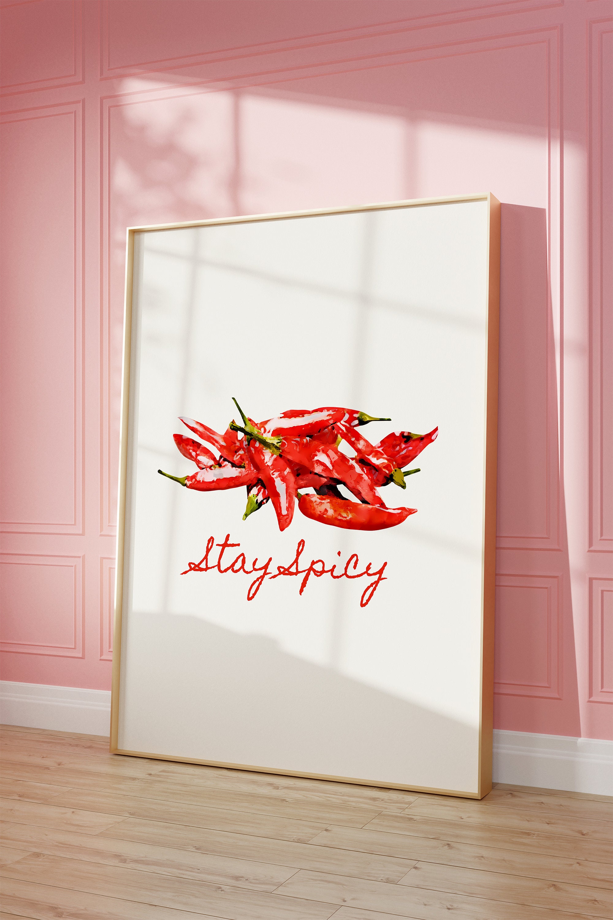 Stay Spicy Print, Red Chilli Pepper Poster, Trendy Wall Art, Trendy ...