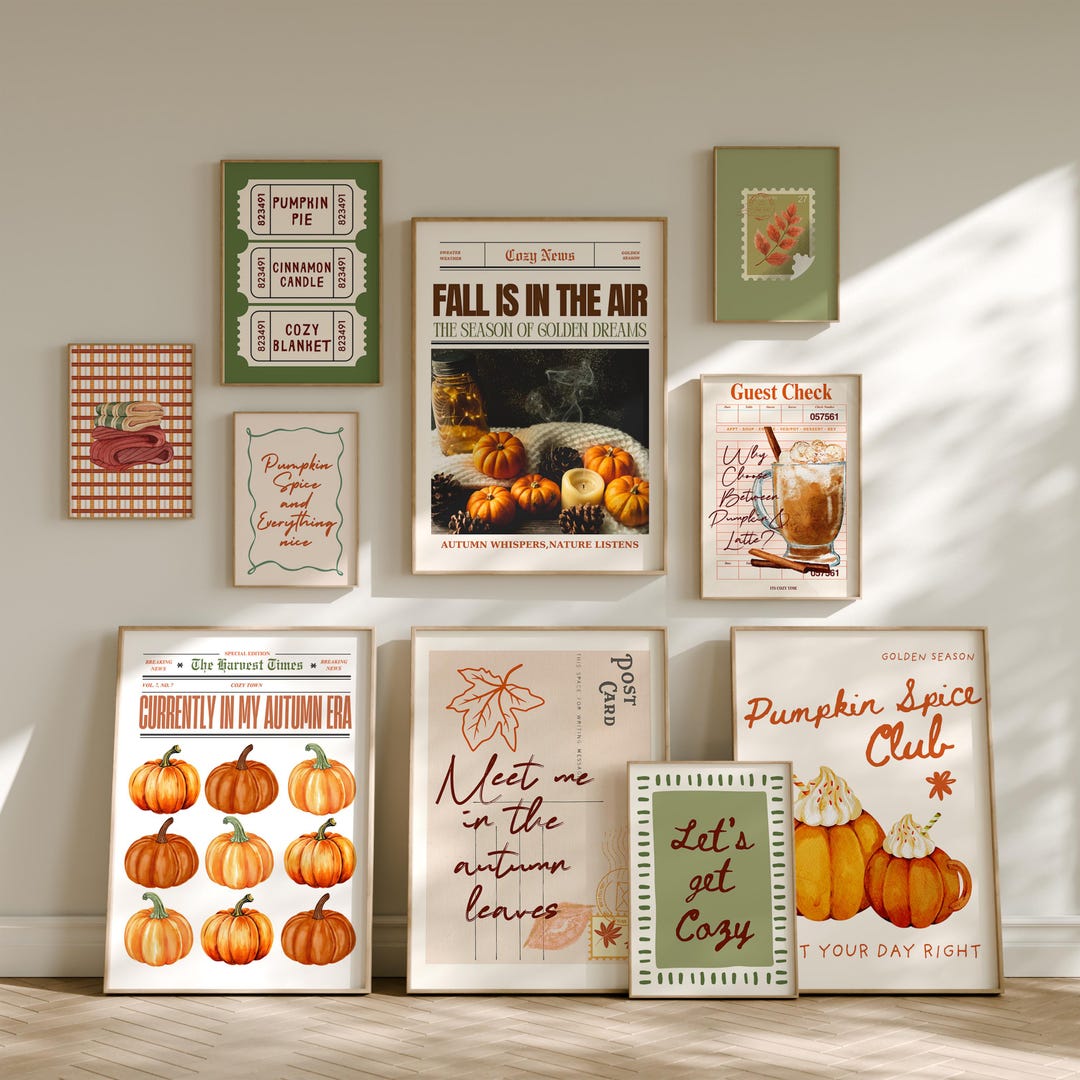 33 Fall Gallery Wall Art Set: 33 Autumn Prints, Cozy Thanksgiving Decor ...