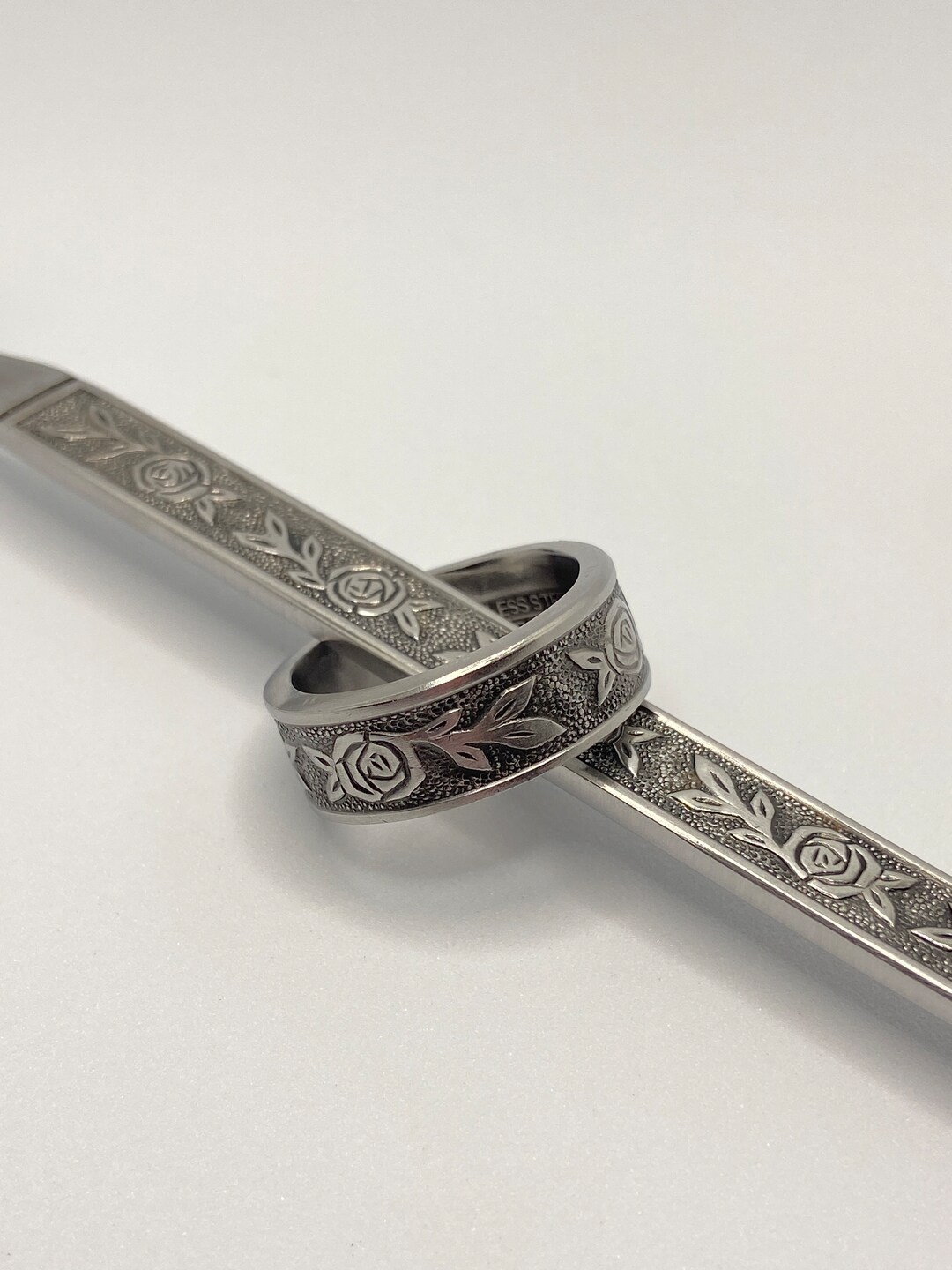 Vintage Rose Spoon Ring, Stainless Steel Ring, Personalized Jewelry ...