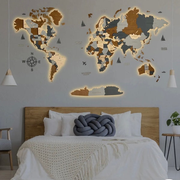 Led World Map - Etsy