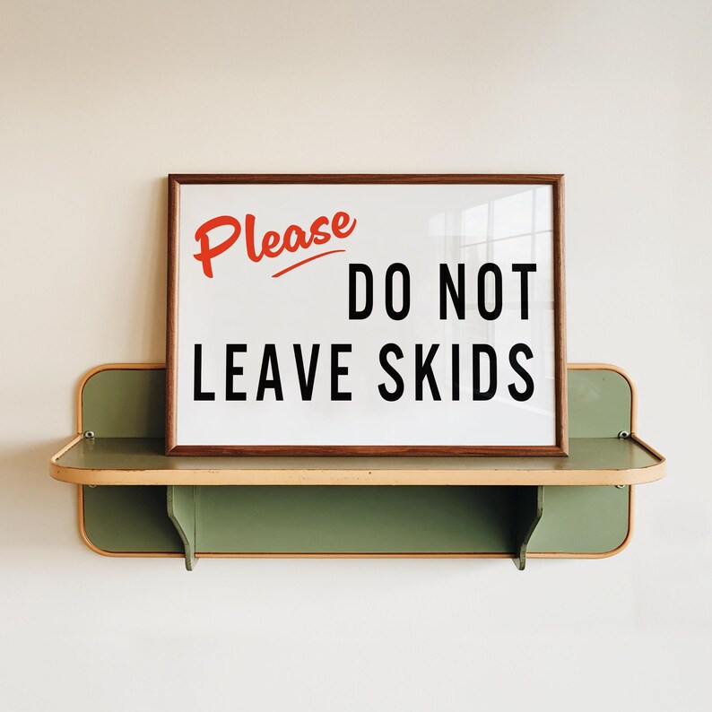Funny Bathroom Skid Mark Sign, Retro Typography Art (digital Download ...