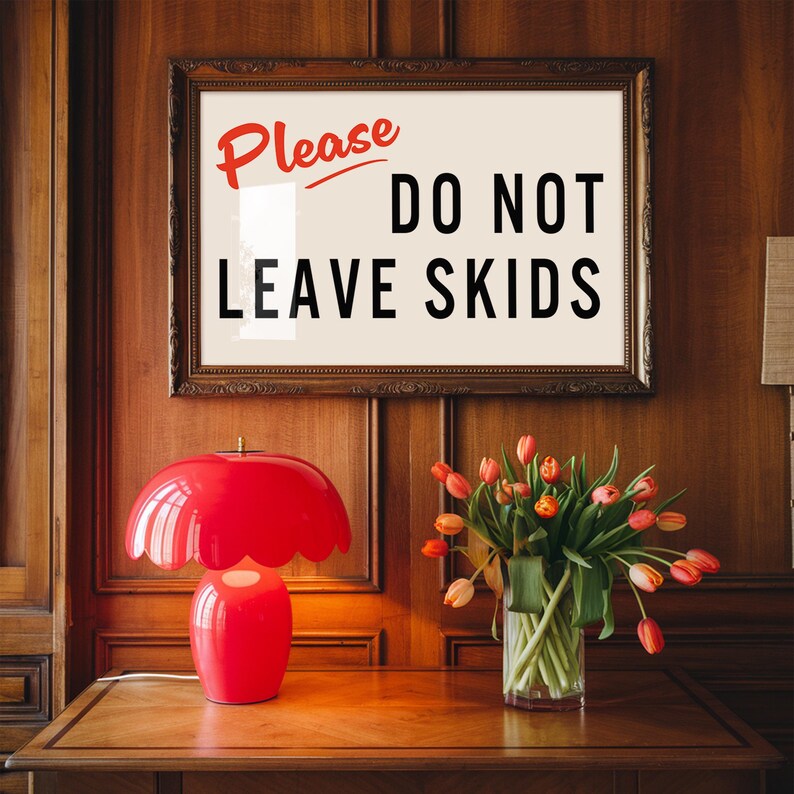 Funny Bathroom Skid Mark Sign, Retro Typography Art (digital Download ...