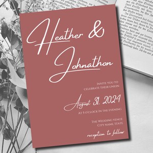 Modern Wedding Invitation Template Suite Instant Digital Download - Etsy