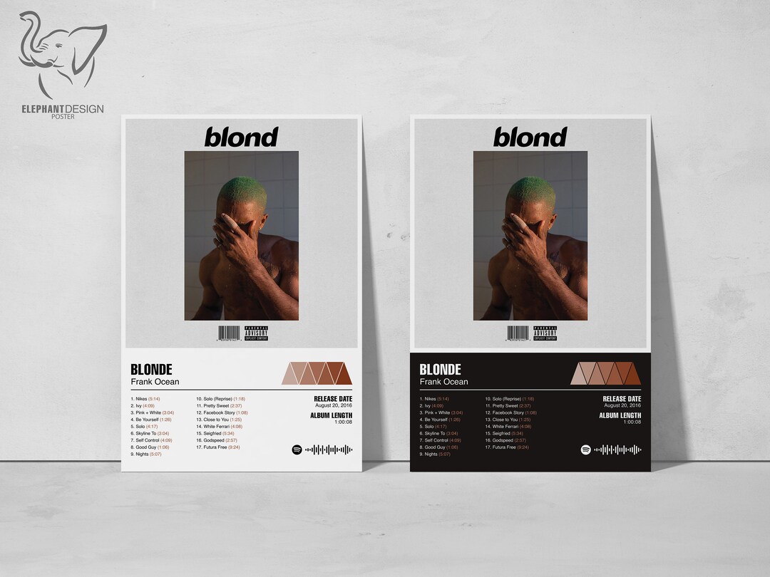 Blonde Poster Frank Ocean Album Cover Blonde Album Poster Home Decor ...