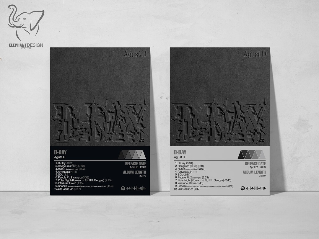 D-DAY Poster Agust D Album Cover D-DAY Album Poster Home Decor Music ...