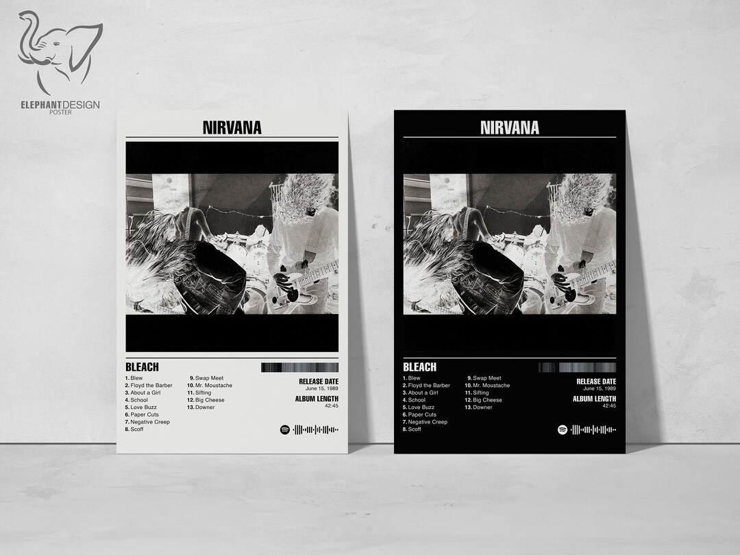 Bleach Poster Nirvana Album Cover Bleach Album Poster Home Decor Music ...