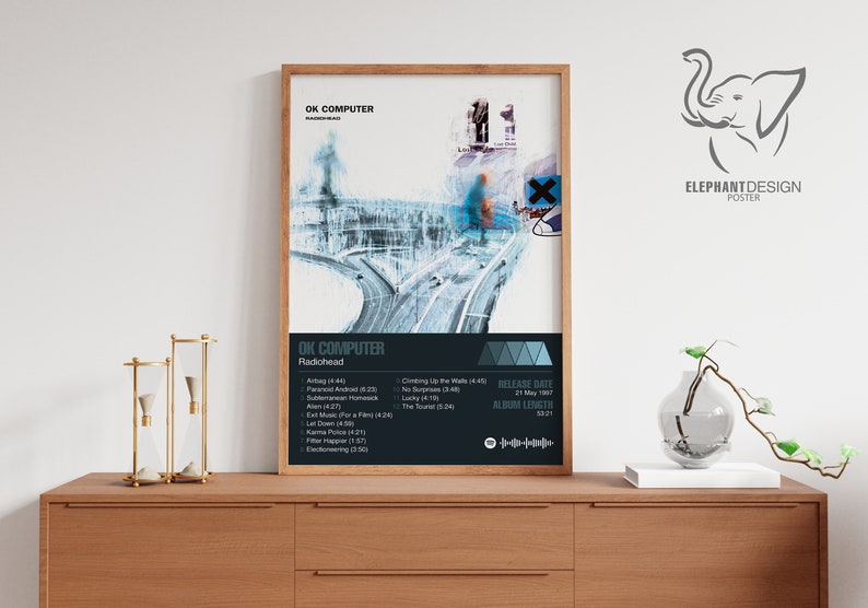 OK Computer Poster Radiohead Album Cover OK Computer Album Poster Home ...