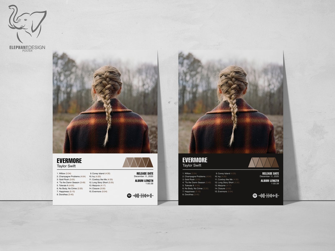 Evermore Poster Taylor Swift Album Cover Evermore Album Poster Home ...