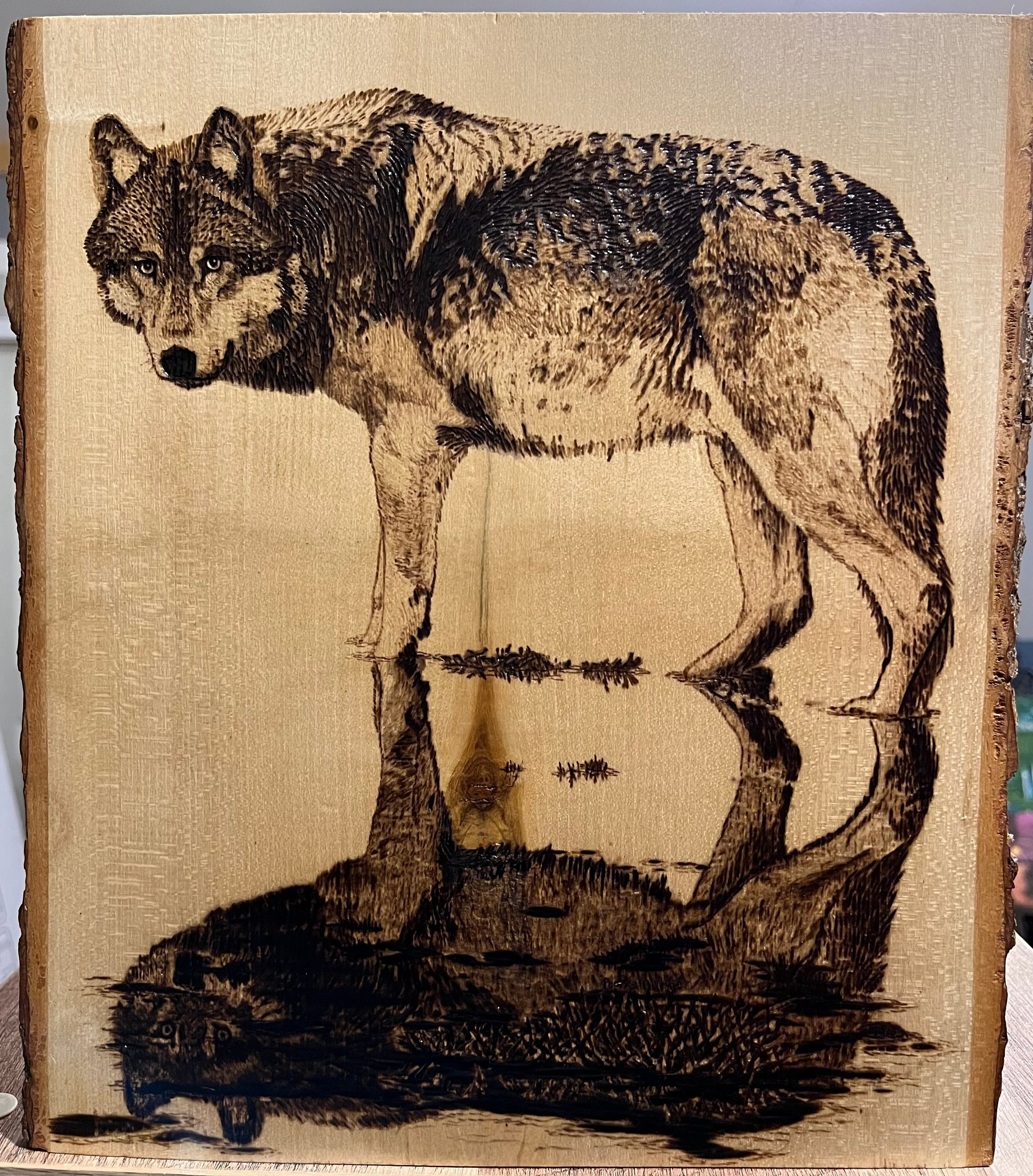 Wolf Woodburning Pyrography Wildlife Art - Etsy