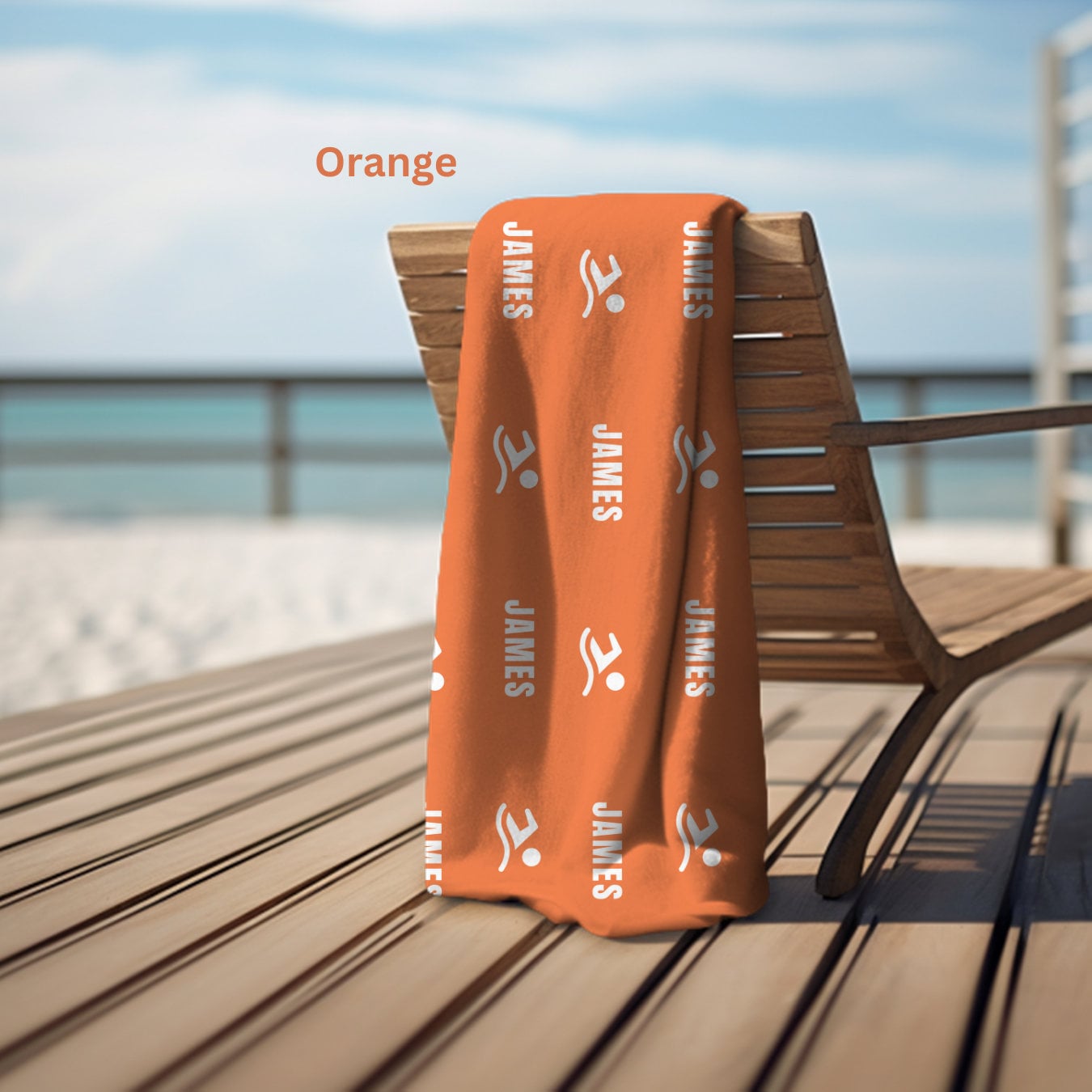 Personalized Monogram Swim Team Beach Towel - Custom Swim Athlete and ...