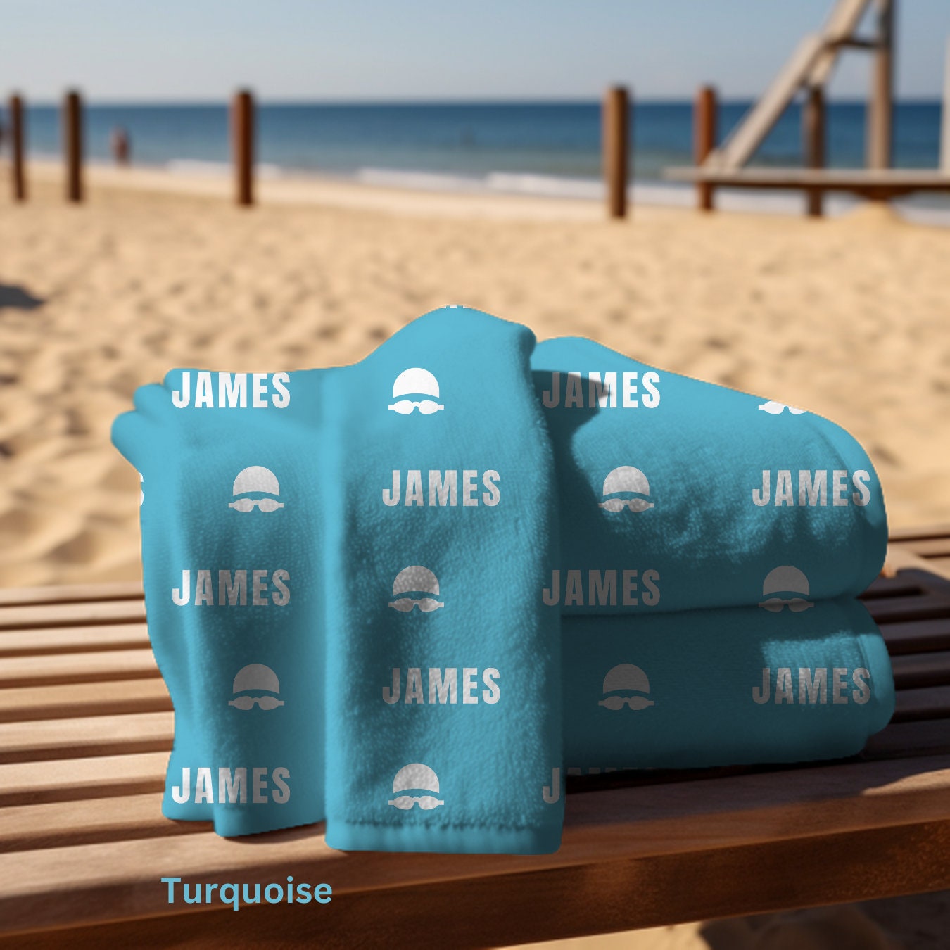 Personalized Monogram Swim Team Beach Towel Custom Swim Athlete and ...