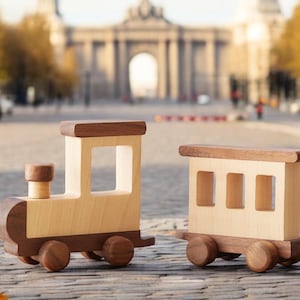 Handmade Wooden Train Set - A Timeless Fun for Kids - Etsy