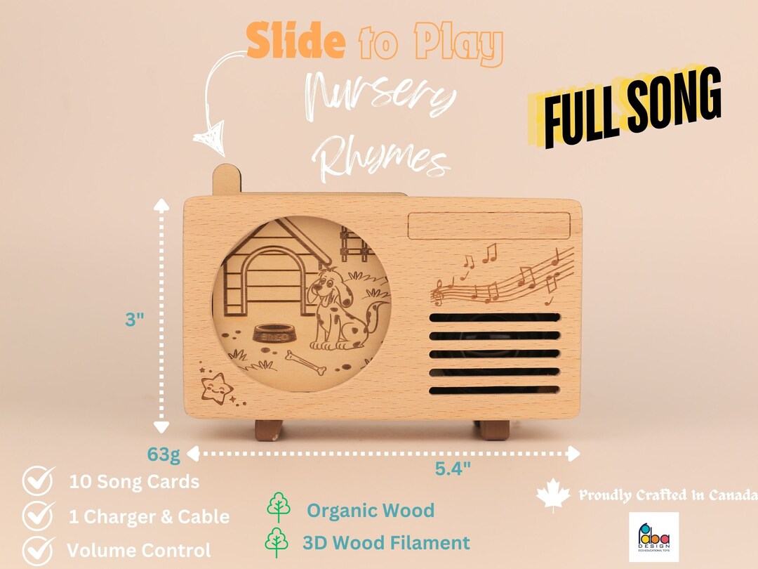 Handmade Nursery Rhyme Music Box One of a Kind Baby Toddler Birthday ...