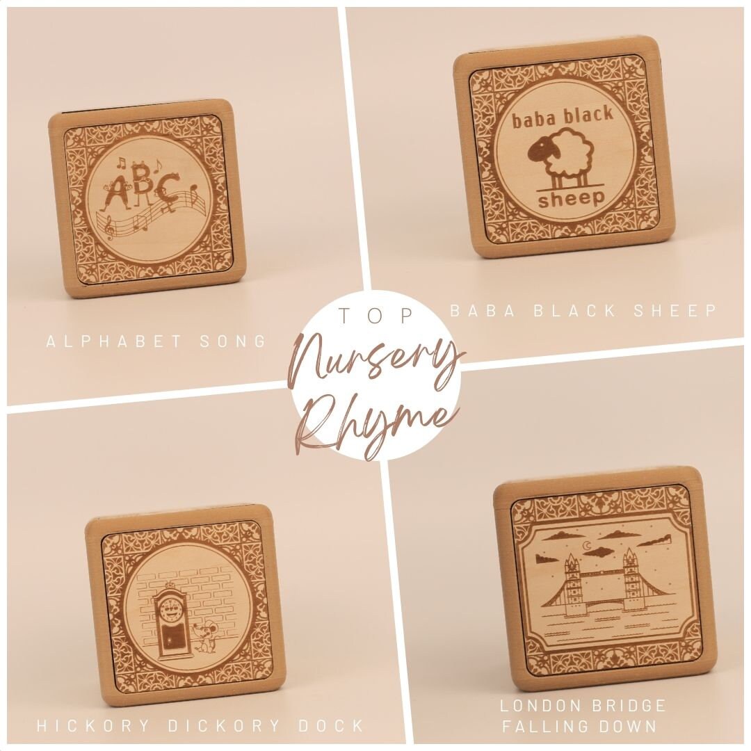 Handmade Interactive Music Box - Tap to Play Top 5 Nursery Rhymes for ...