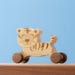 Handcrafted Wooden Tiger Push Toy – Natural Solid Beechwood & Walnut ...