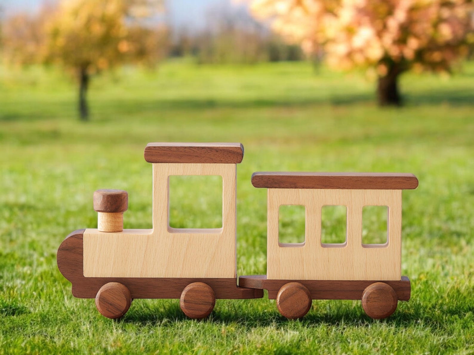 Handmade Wooden Train Set - A Timeless Fun for Kids - Etsy