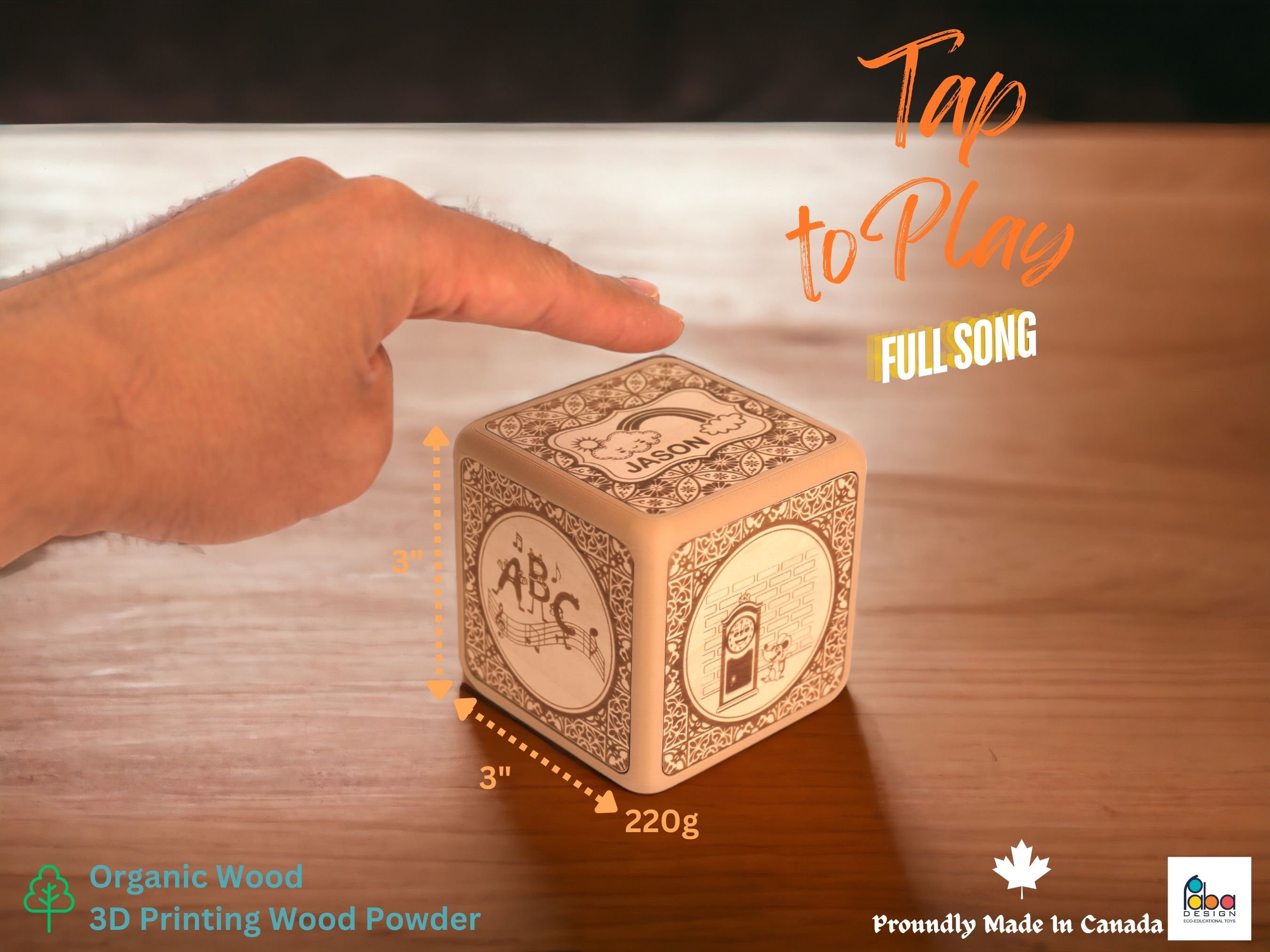 Handmade Interactive Music Box - Tap to Play Top 5 Nursery Rhymes for ...