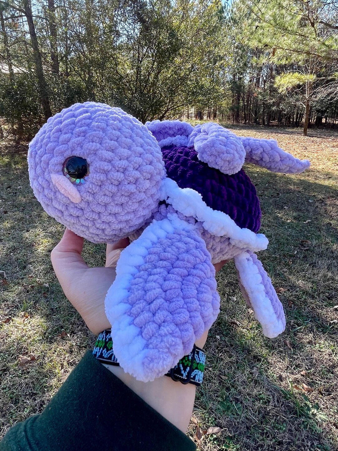 Purple Coquette Crochet Turtle Plushie - Etsy