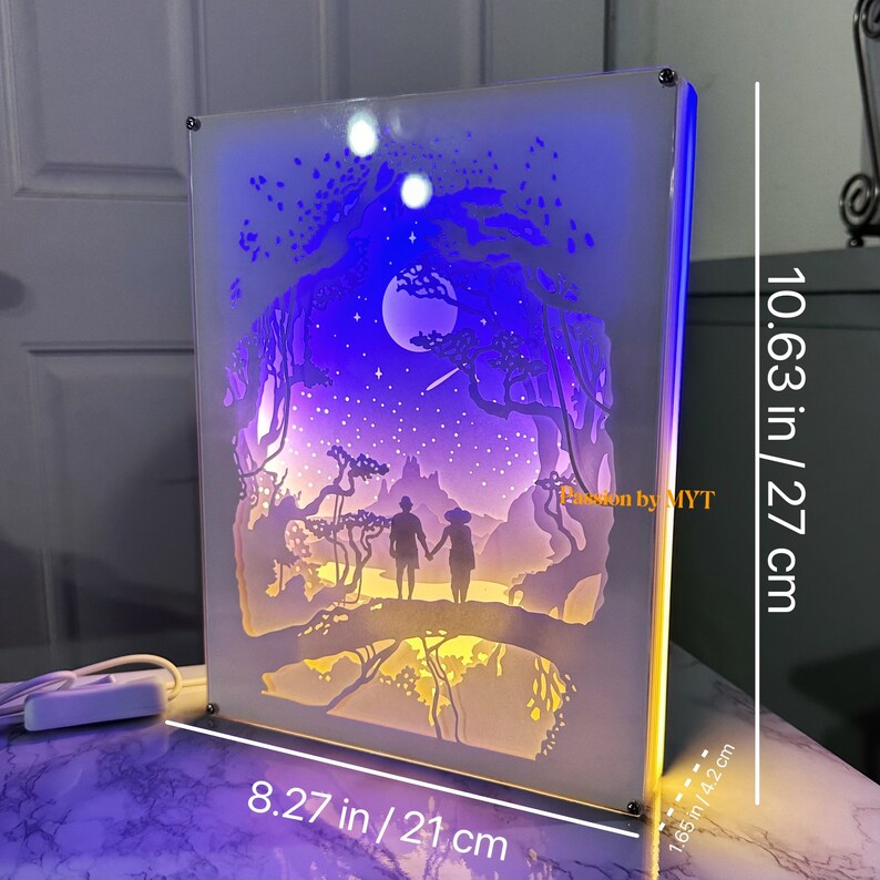 3D Light and Shadow Paper Carving Lamp Small Table Lamp, Night Light ...