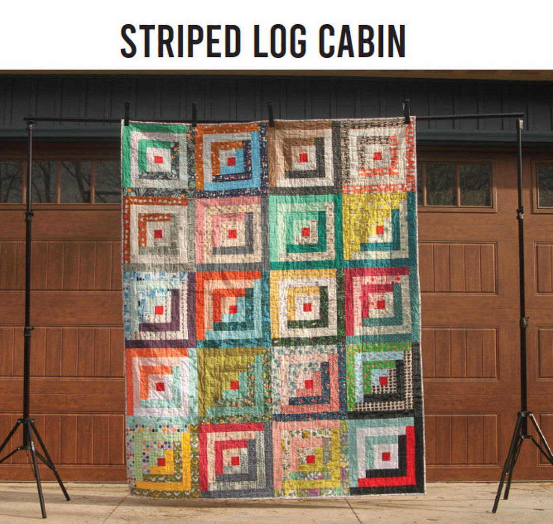 Modern Log Cabins PDF Pattern. Modern Quilt Pattern. Colorful Quilt ...