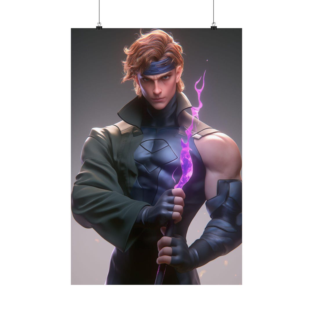 Gambit's Kinetic Glance, 3D Character Art Poster, Realistic Animation ...