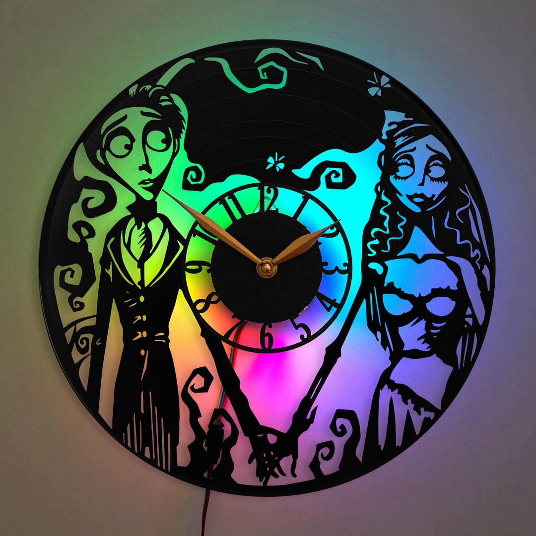 Corpse Bride Clock, Tim Burton Clock, Corpse Bride Victor and Emily ...