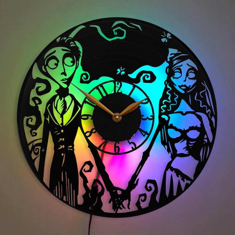 Corpse Bride Clock, Tim Burton Clock, Corpse Bride Victor and Emily ...