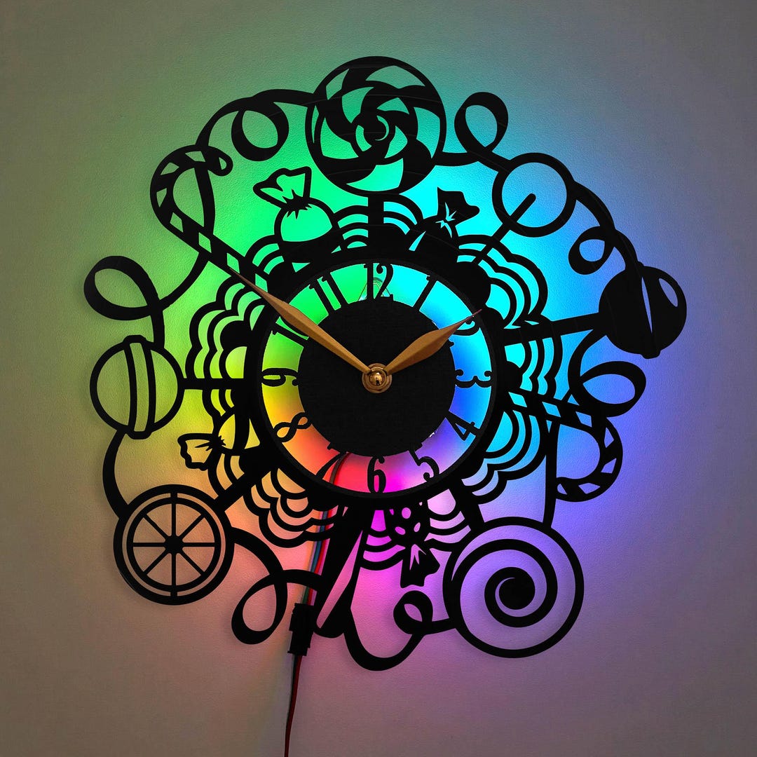 Candy Wall Clock, Candy Wall Decor, Lollipops Clock, Sweets Decor ...