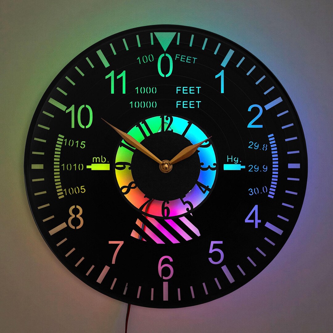 Airplane Clock, Altimeter Clock, Aviation Decor - Etsy