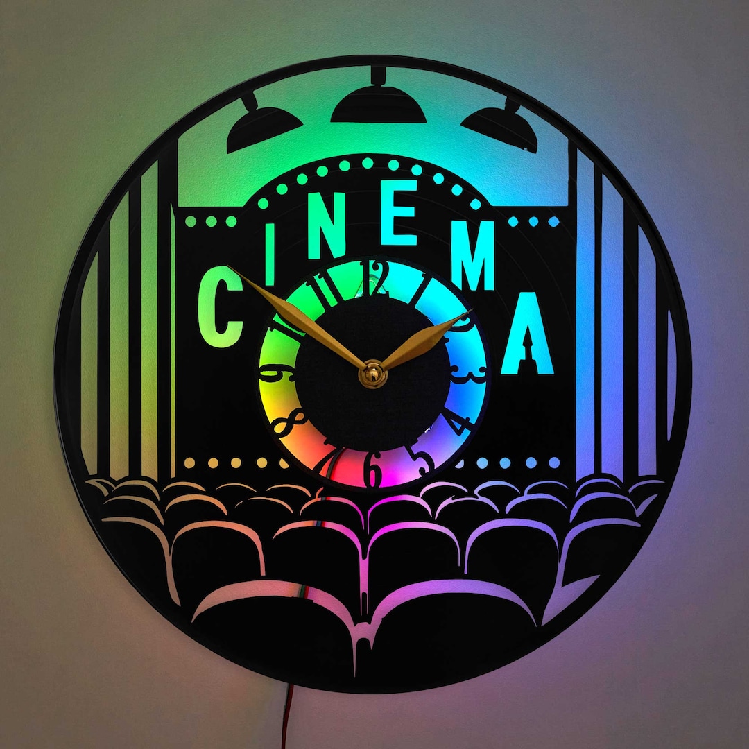 Cinema Clock, Movie Theater Clock, Gift Idea, Wall Decor, Hollywood ...