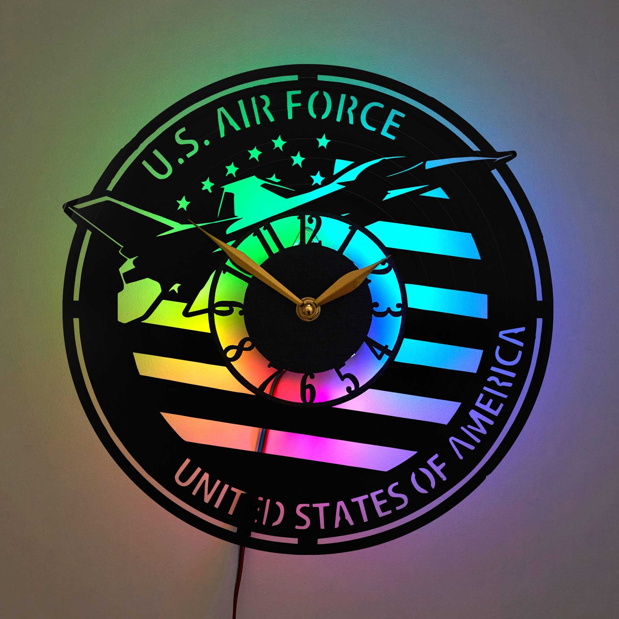 Air Force Wall Clock, Air Force Wall Decor - Etsy