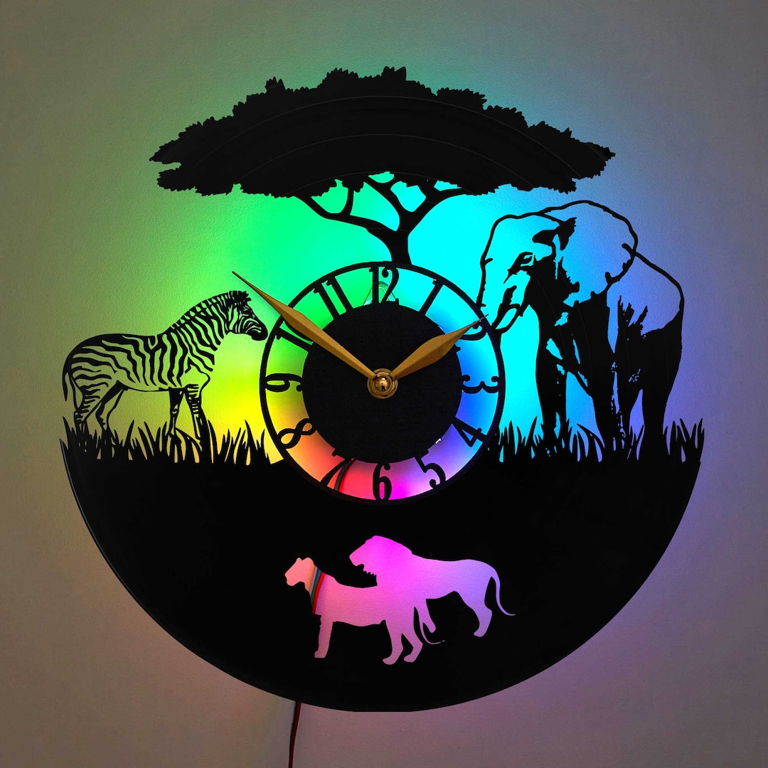 Africa Wall Clock, Africa Gift, Africa Gift, Zebra, Elephant - Etsy