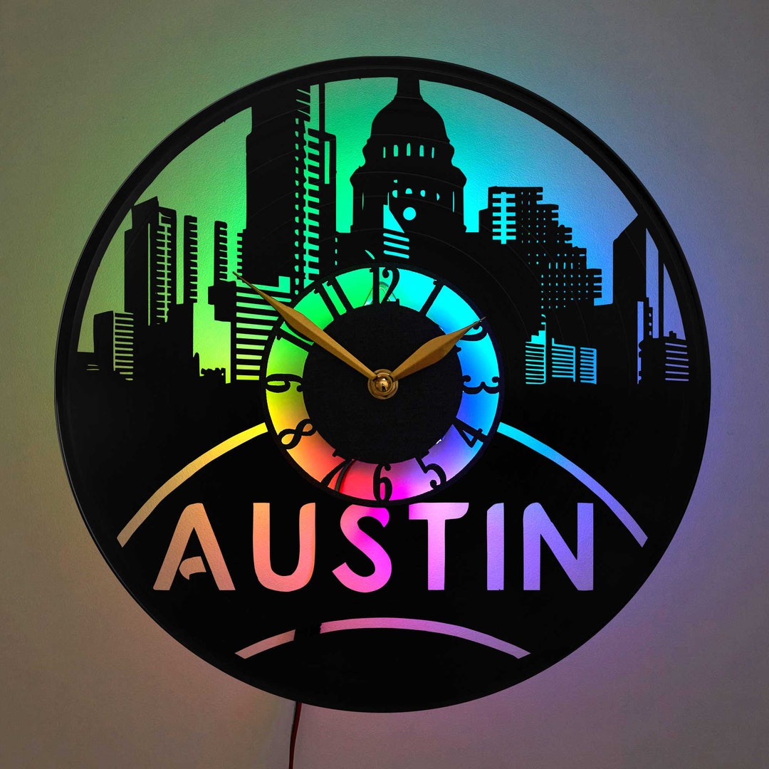 Austin Clock, Texas Clock - Etsy