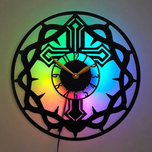 Christian Clock, Cross Clock, Church Decor, Cross Design, Religious ...