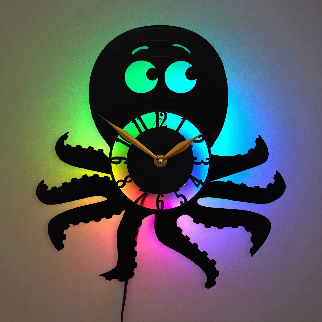 Octopus Wall Clock, Octopus Decor, Octopus Gift, Octopus Lover Gift ...