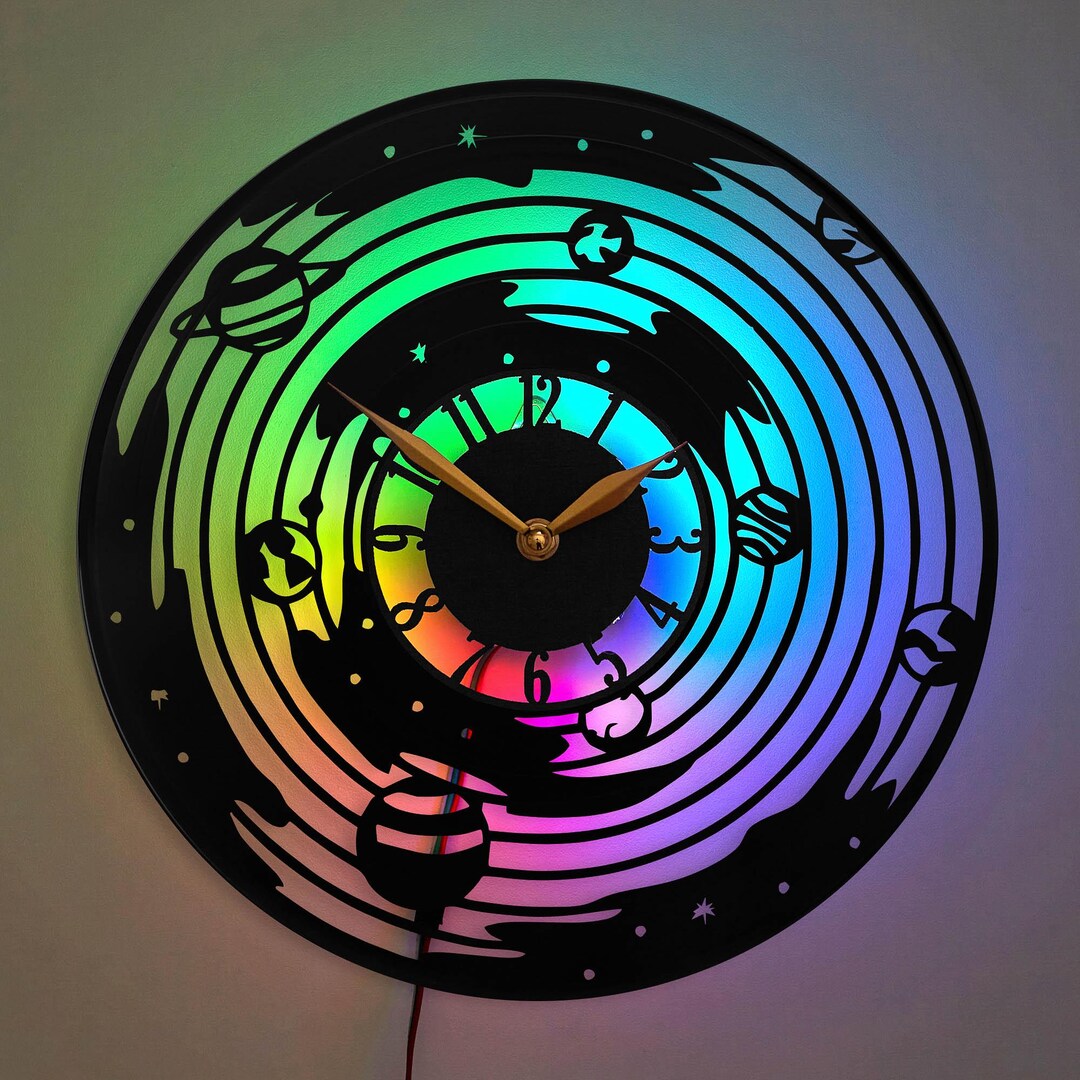 Astronomical Wall Clock, Astronomical Gift, Solar System Design Clock ...