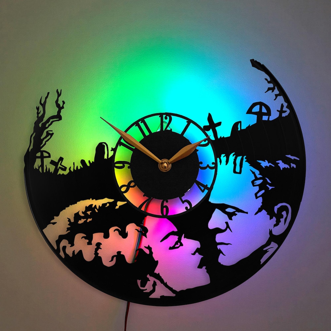 Bride of Frankenstein Clock With LED Light, Horror Movie Gifts, Horror Gifts, Horror Movie Decor ...