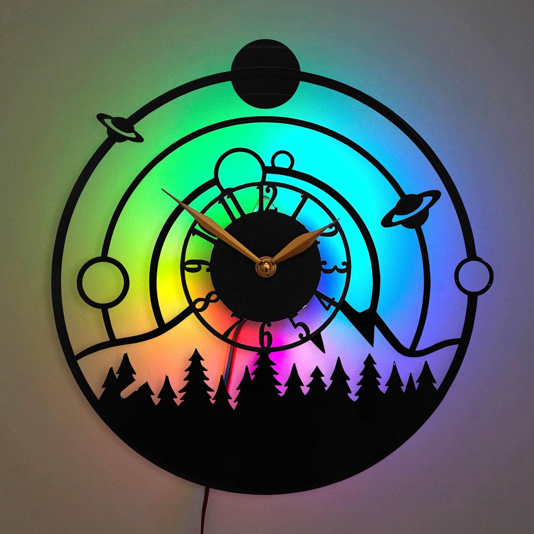 Space Theme Clock, Space Theme Decor, Galaxy Decor, Cosmic Clock ...