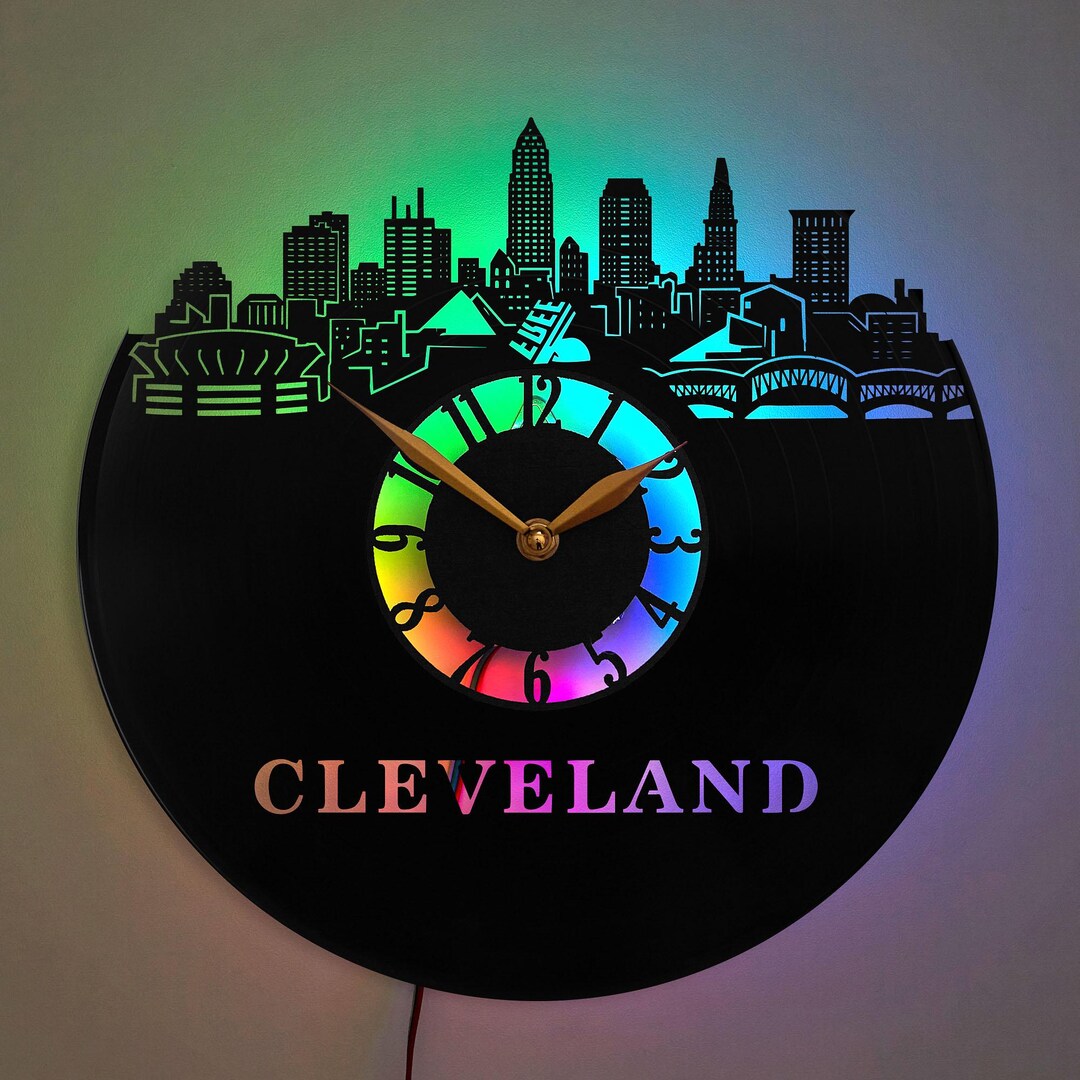 Cleveland Clock, City Skyline Clock, Urban Decor - Etsy