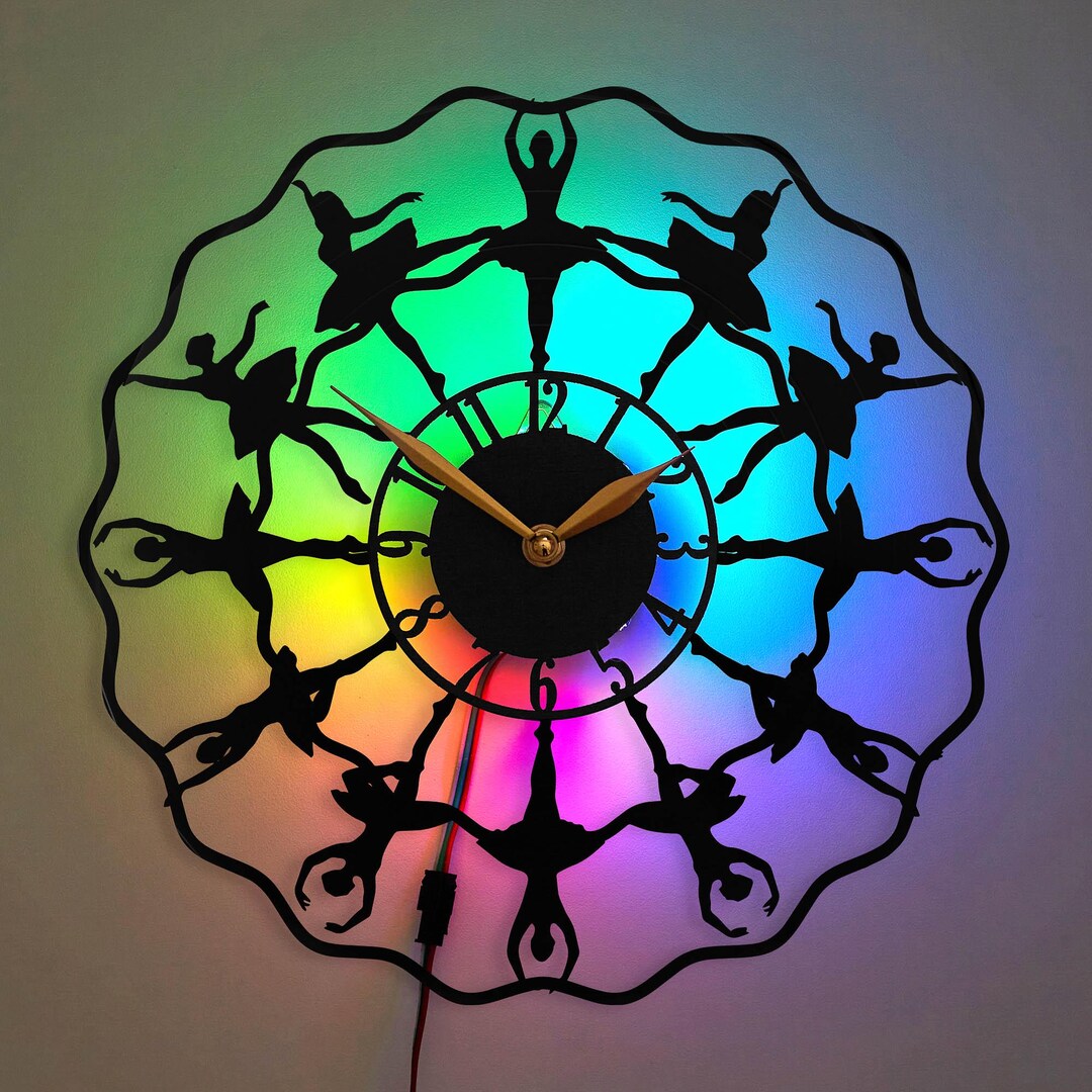 Ballerina Wall Clock, Ballet Theme Wall Clock, Ballerinas Clock, Dance ...