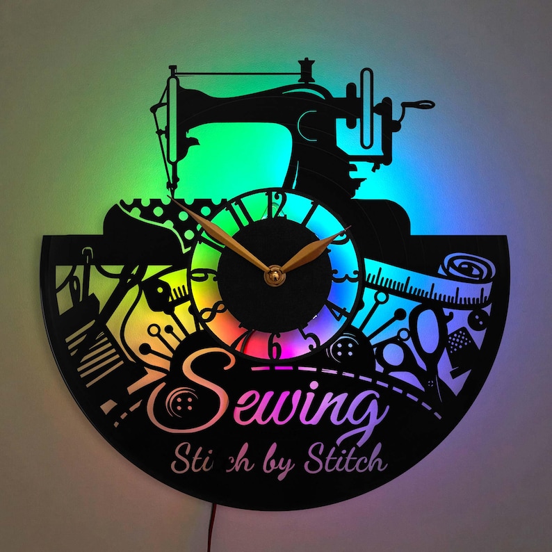 Sewing Clock, Sewing Machine Clock, Stitch by Stitch Clock, Sewing ...
