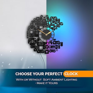 Gamer Clock With Led Light, Video Gaming Gifts, Game Room Wall Decor ...