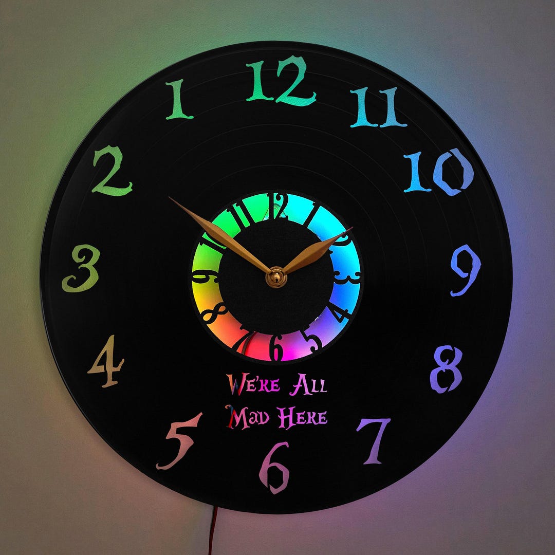 Backwards Clock, Fantasy Wall Clock, Wonderland Decor Clock - Etsy