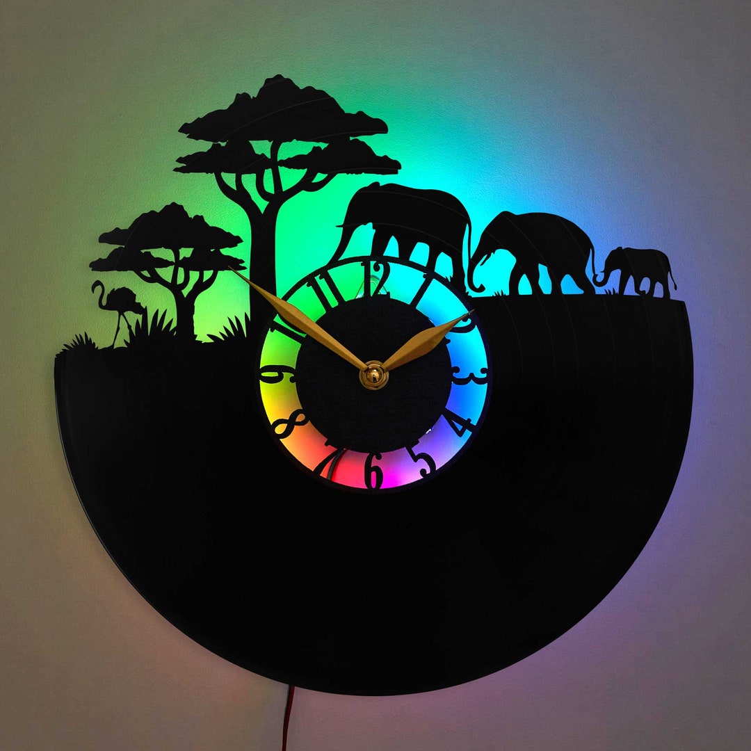 Africa Clock, Elephant Clock, Elephant Gift, Africa Decor - Etsy