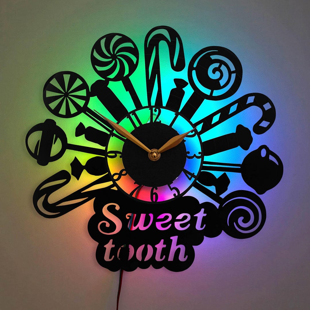 Candy Clock, Candy Decor, Lollipops Clock, Candy Canes Clock, Sweets ...