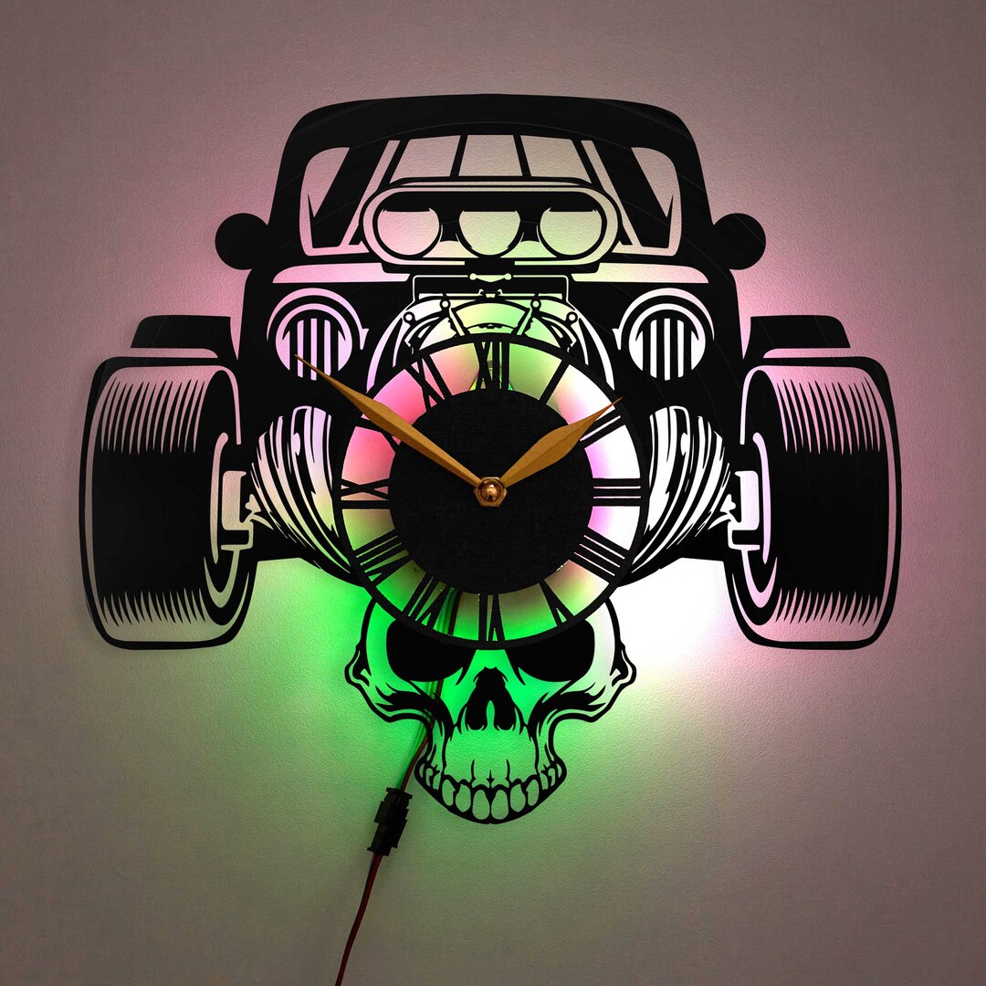Hot Rod Clock, Hot Rod Shop Signs, Street Rod Lighted Wall Clock, Hot ...