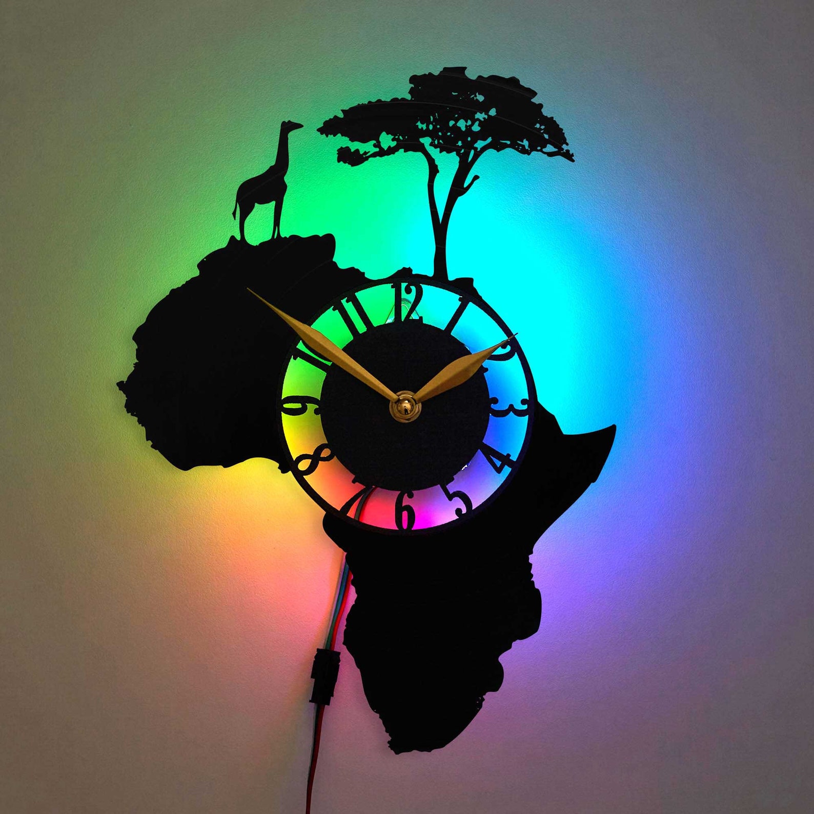 Africa Clock, Giraffe Clock, Africa Gift, Africa Decor - Etsy